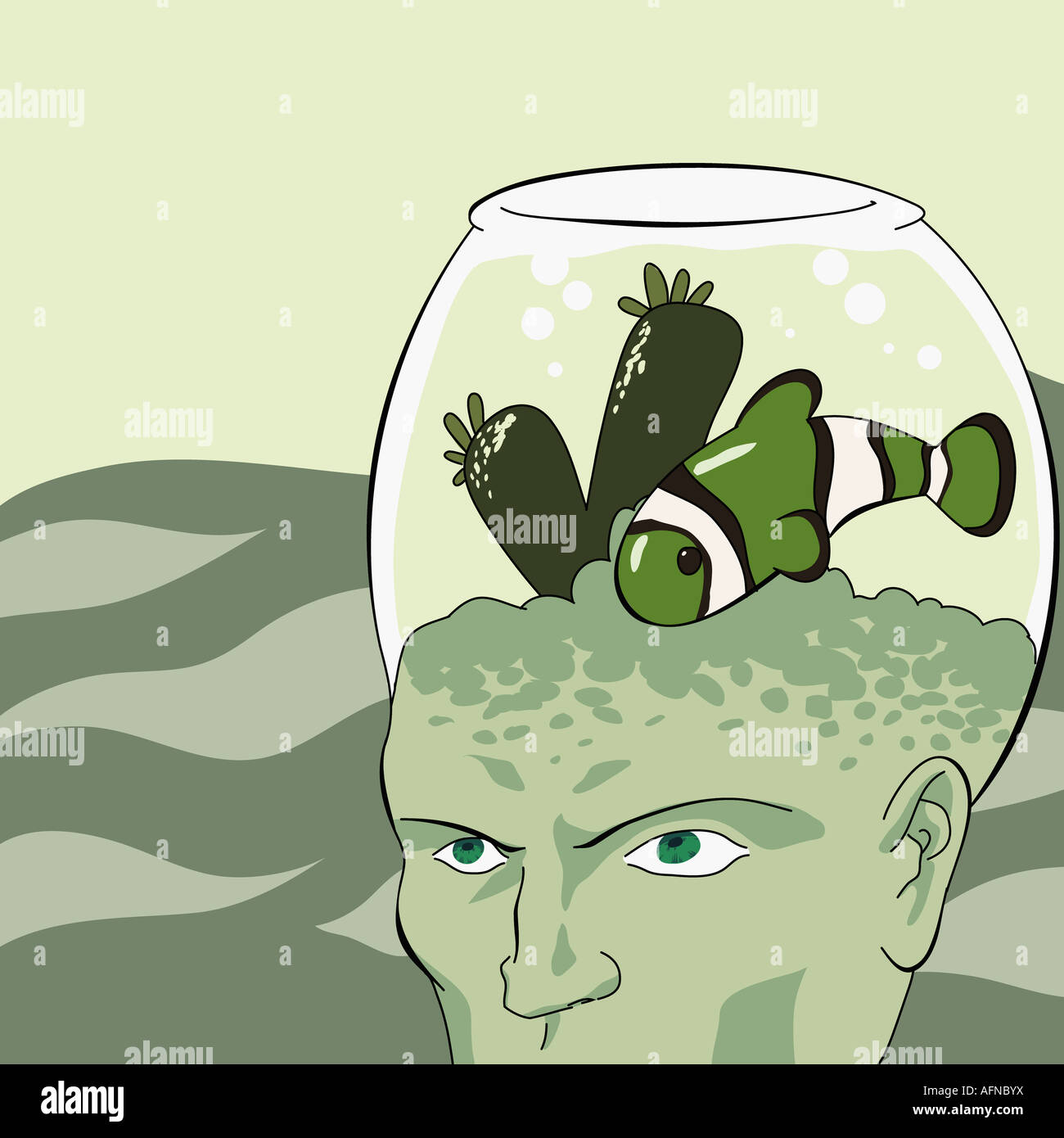 Man fishbowl head hi-res stock photography and images - Alamy