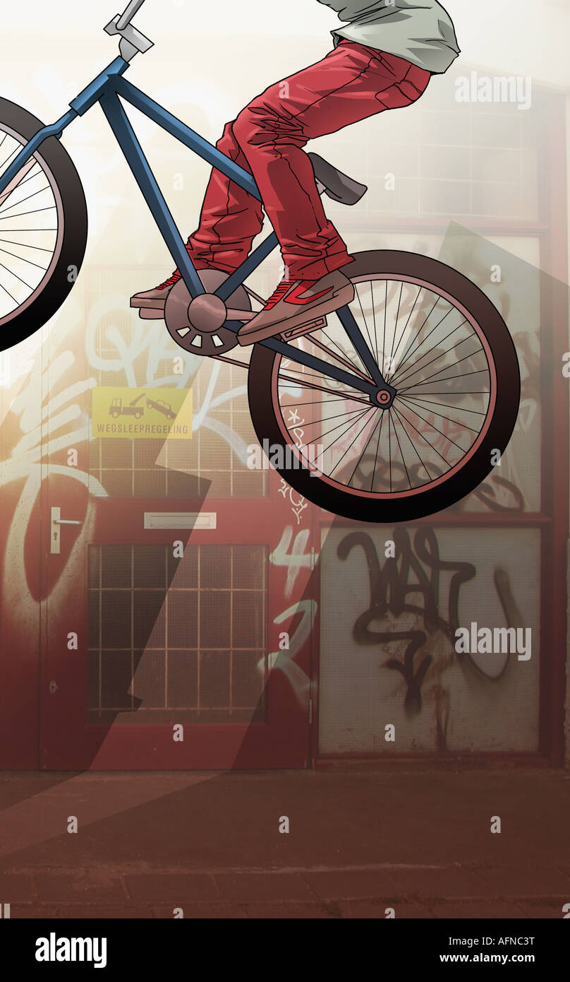 Person performing stunts on a bicycle Stock Photo - Alamy