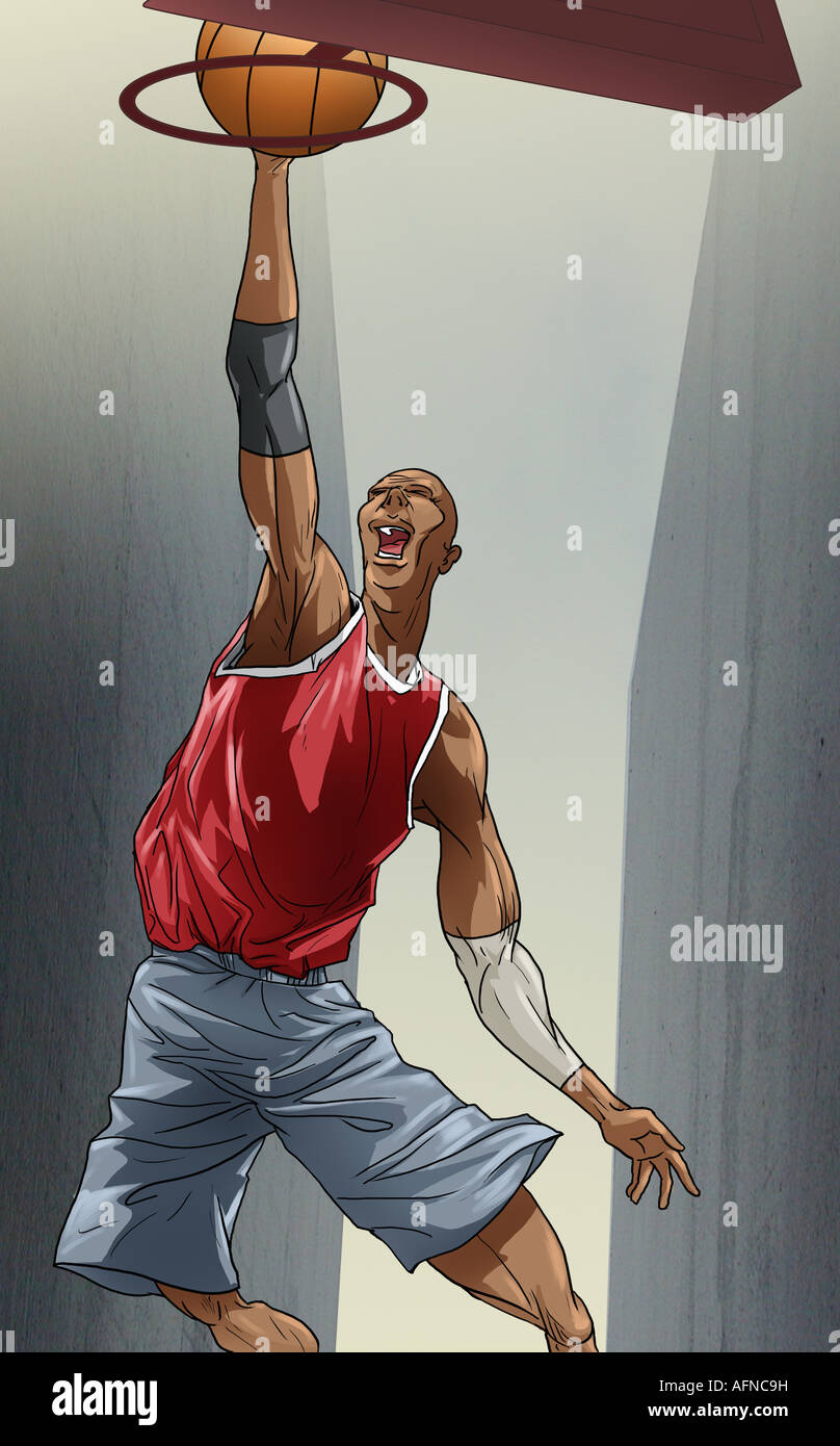 Man shooting a basket Stock Photo - Alamy