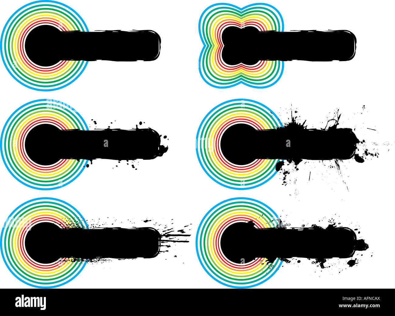 illustrated rainbow tags with plenty of room to add your own text Stock ...