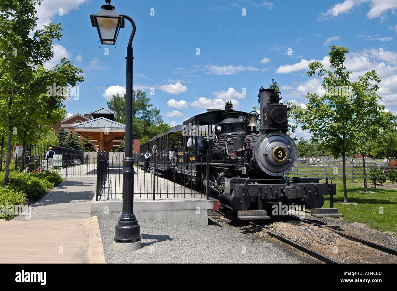 Steam locomotive train at Historic Greenfield Village and Henry Ford ...
