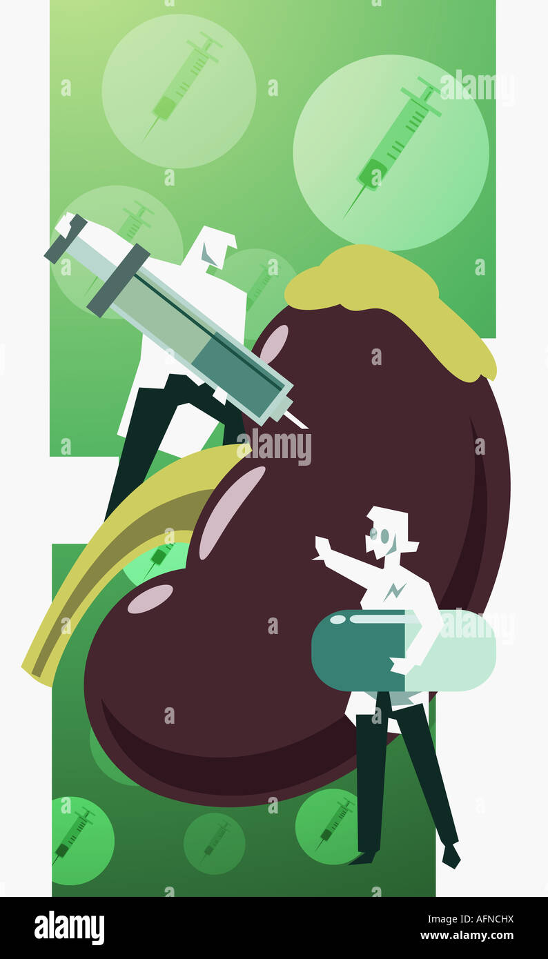 Doctor injecting medicine into a human kidney Stock Photo - Alamy