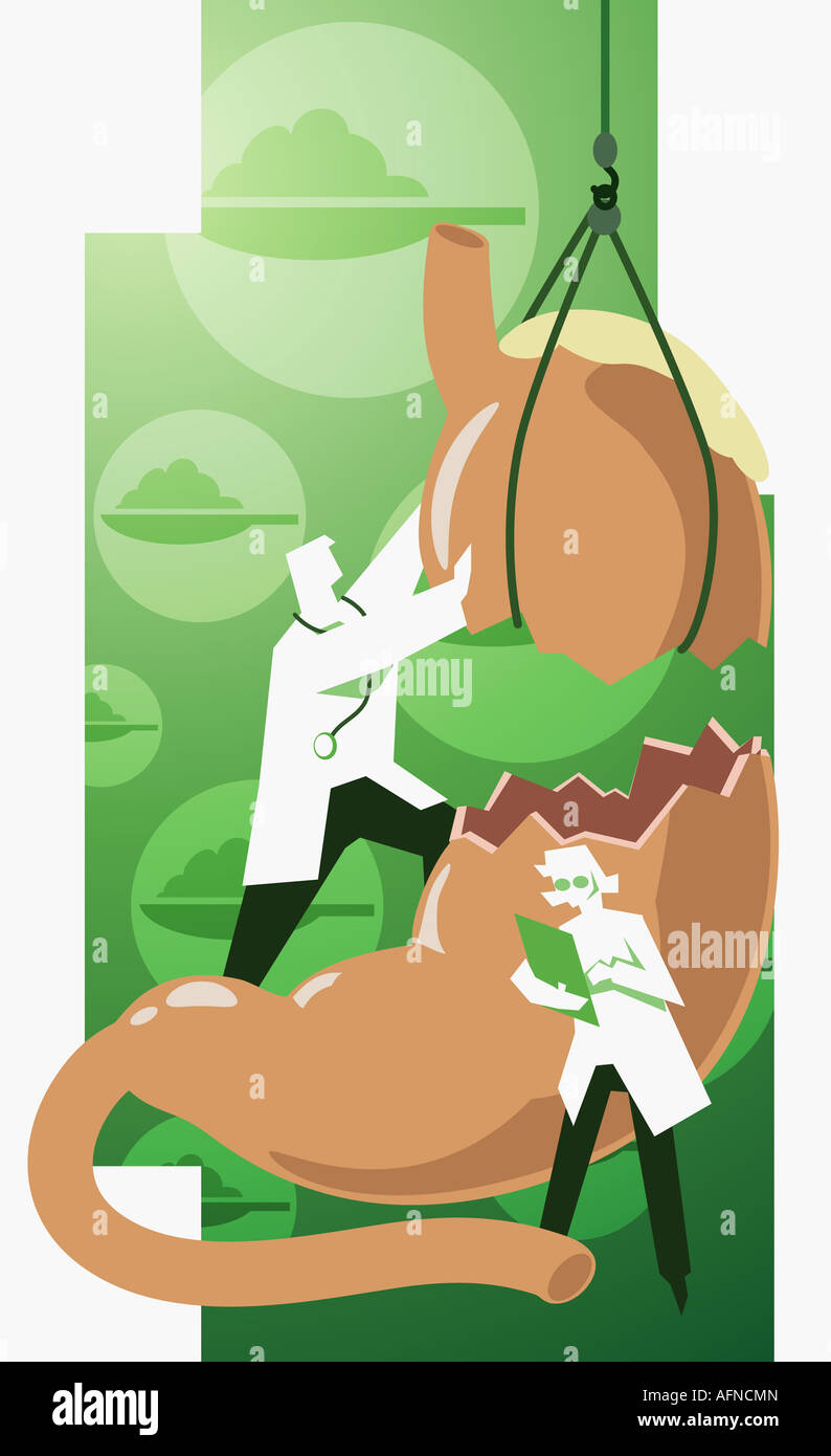 Male doctor fixing a broken stomach Stock Photo - Alamy