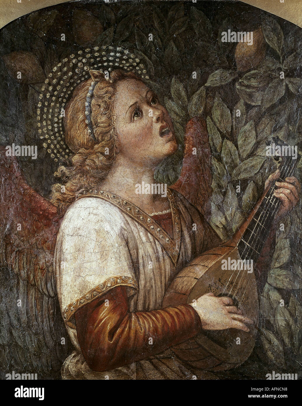"fine arts - Melozzo da Forli (1438 - 1494), painting, "Angel musician", Prado, Madrid religion ...