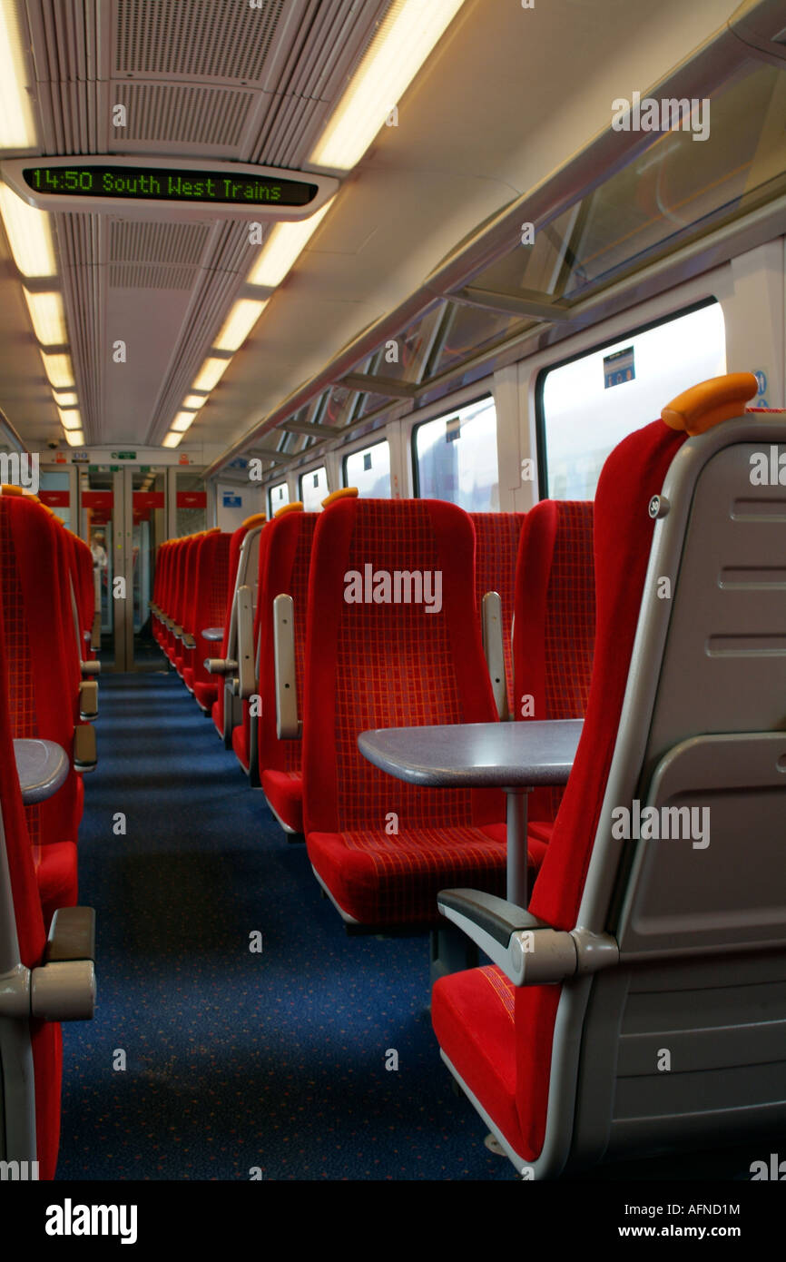 Interior of a Modern South West Trains Railway Carriage Stock Photo - Alamy