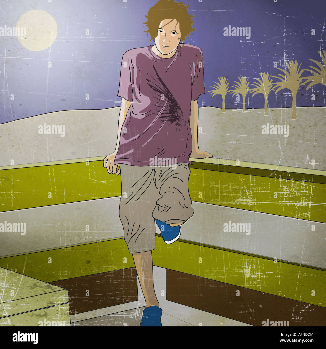 Portrait of a man standing on the terrace Stock Photo - Alamy