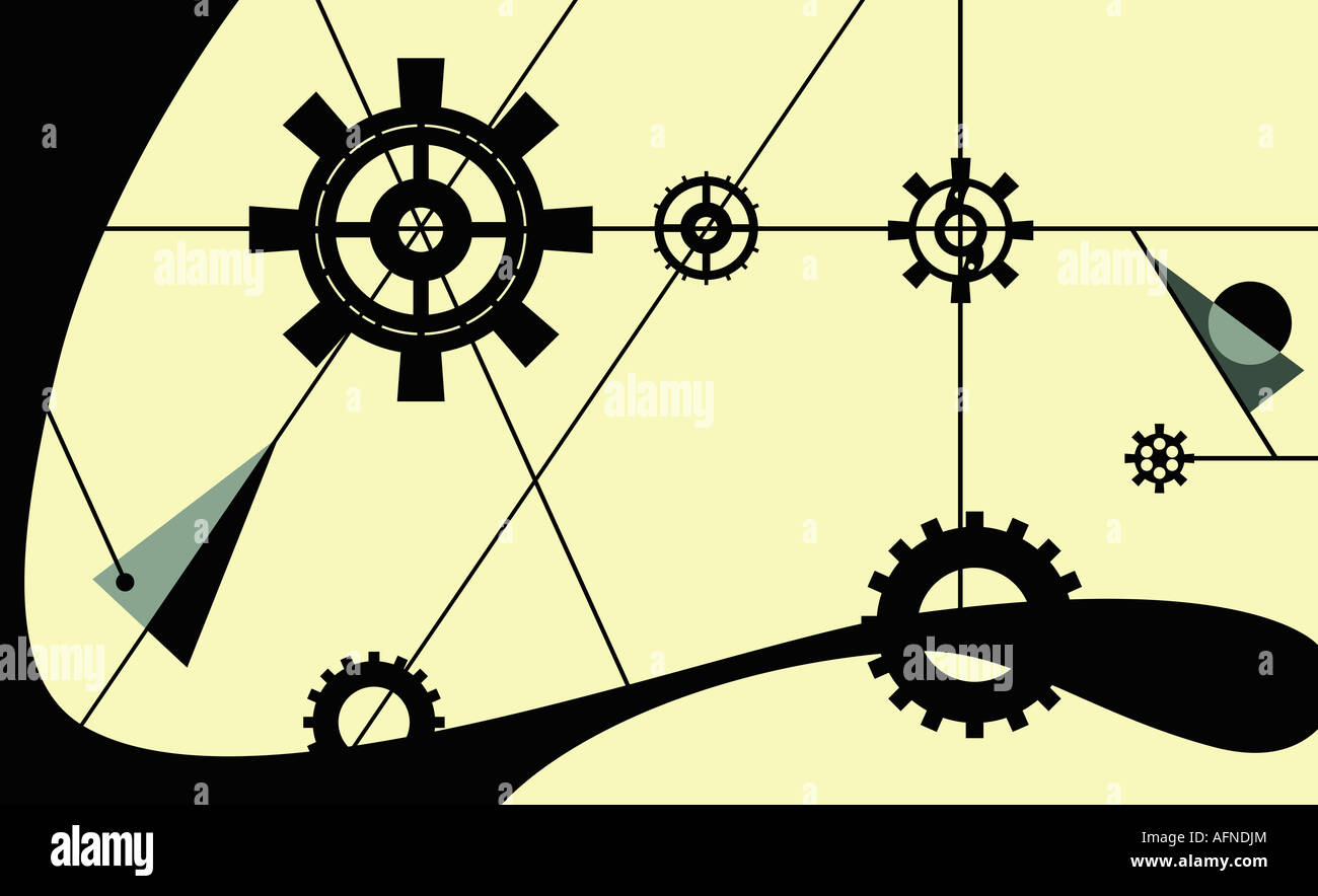 Gears on a yellow surface Stock Photo - Alamy