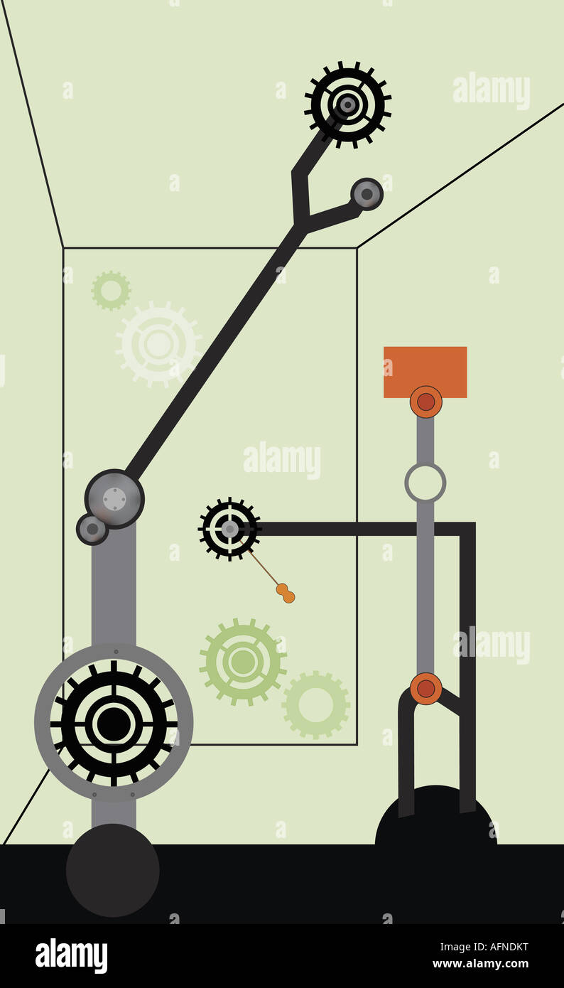 Gears in a machine Stock Photo - Alamy