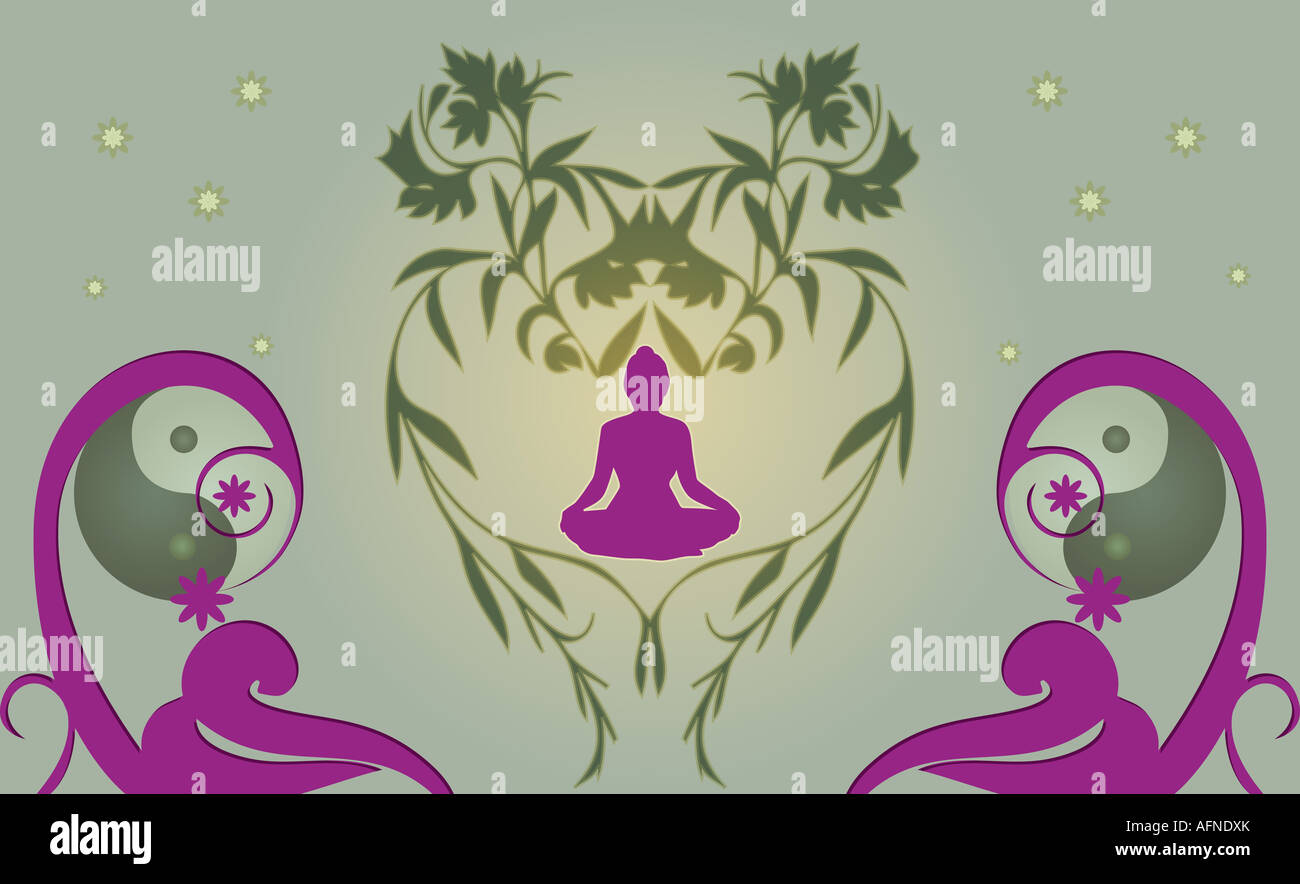 Woman sitting in a lotus position Stock Photo - Alamy