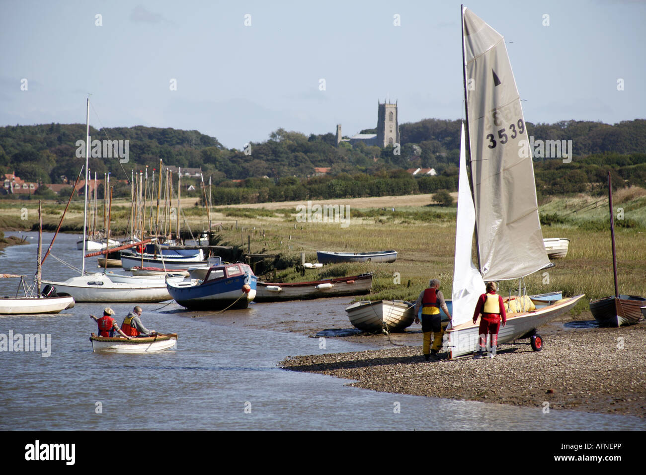 Sailing at Morston Quay Norfolk England Stock Photo - Alamy