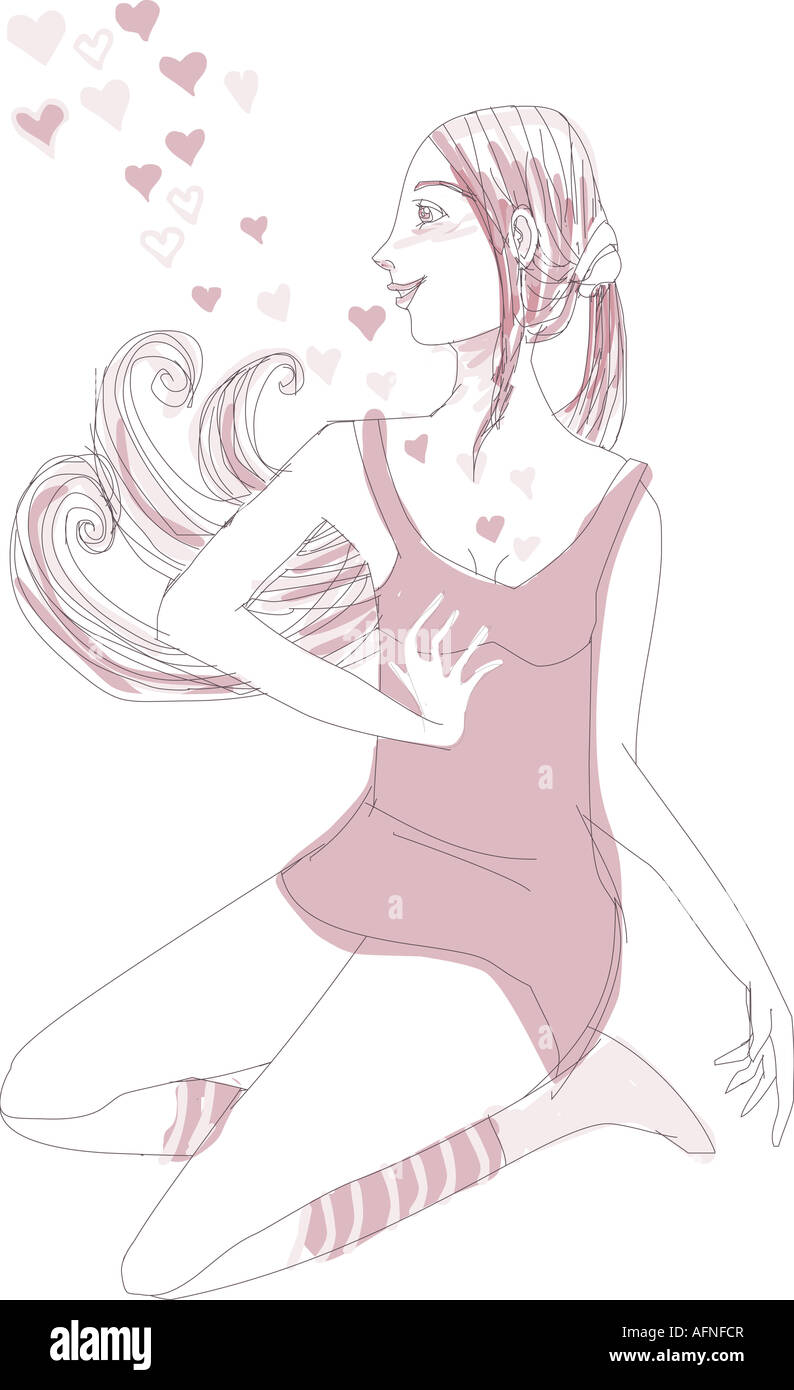 Woman hand on heart chest Cut Out Stock Images & Pictures - Alamy