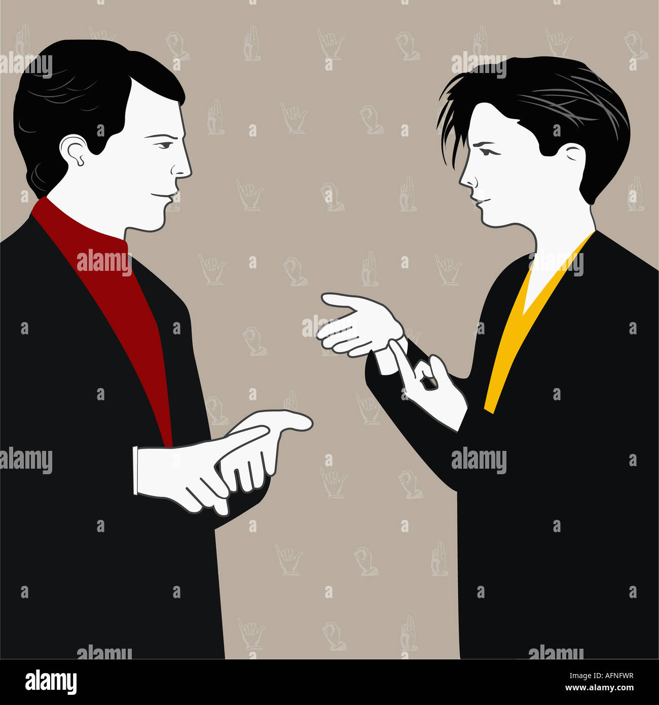 Businesspeople using sign language Stock Photo - Alamy