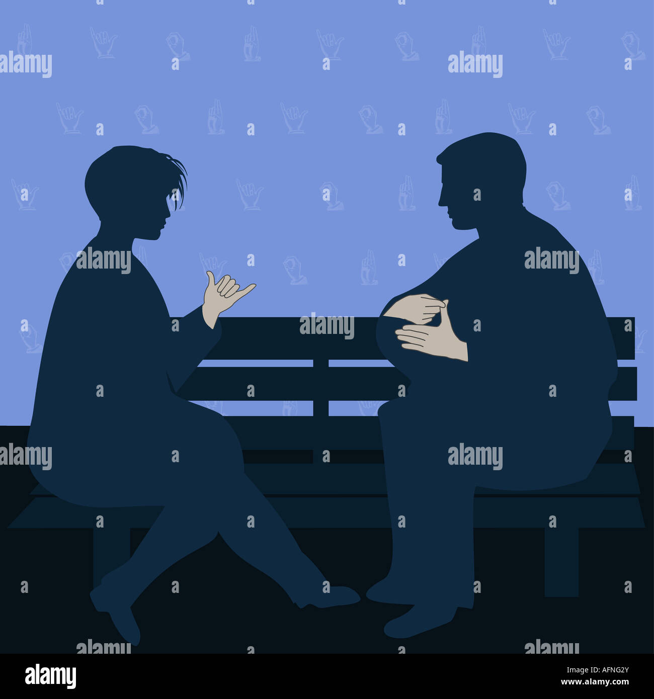 Body language silhouette hi-res stock photography and images - Alamy