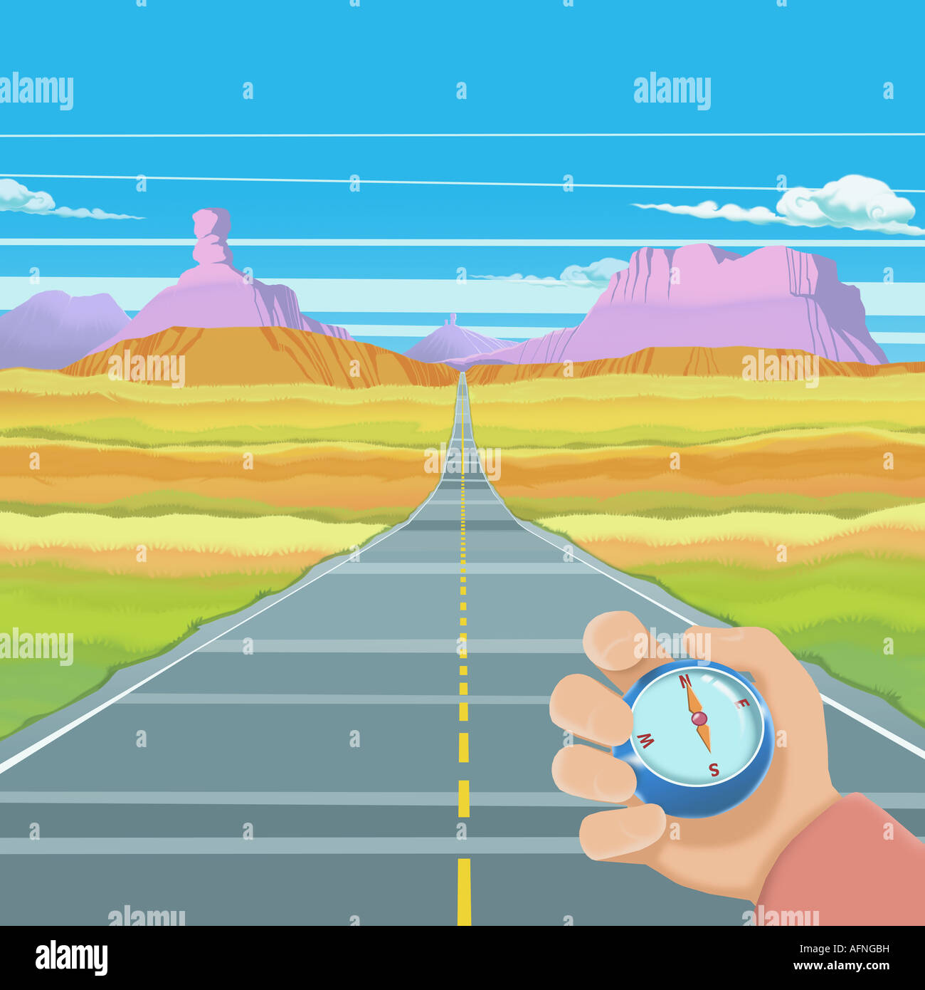 Hand compass illustration hi-res stock photography and images - Alamy