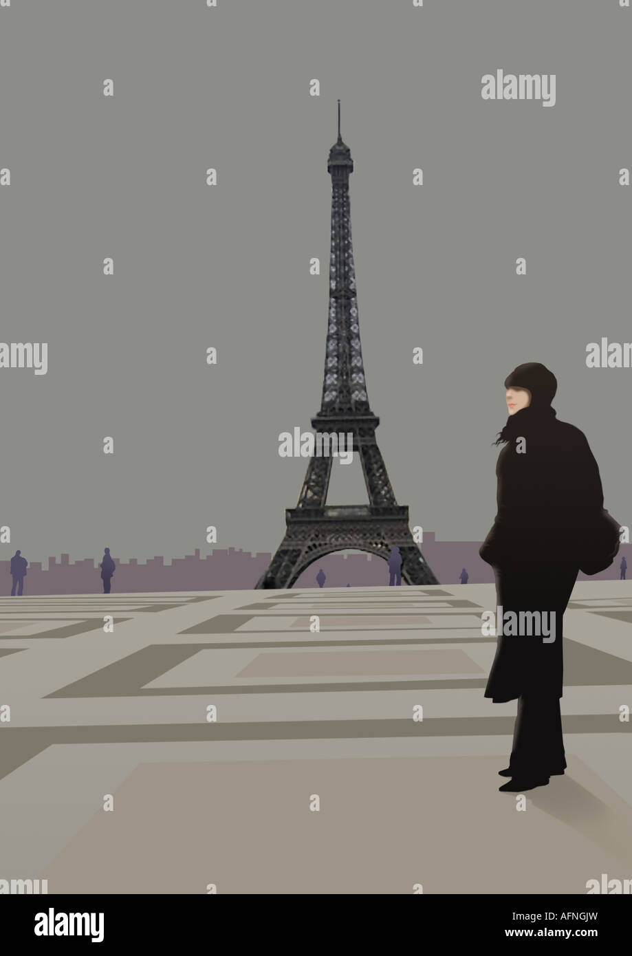 Person standing in front of a tower Stock Photo - Alamy