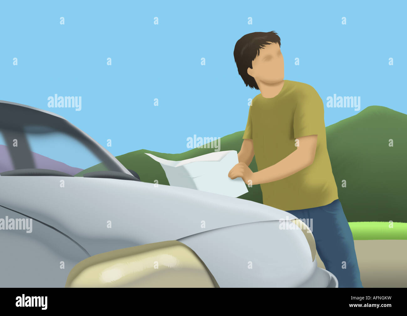 Man behind a car hi-res stock photography and images - Alamy