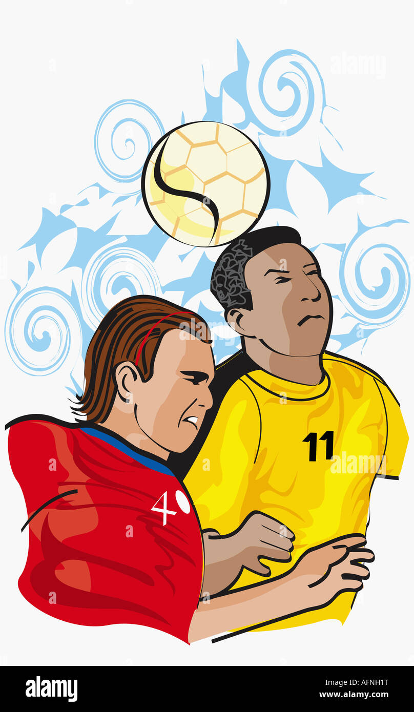 Two soccer players playing soccer Stock Photo - Alamy
