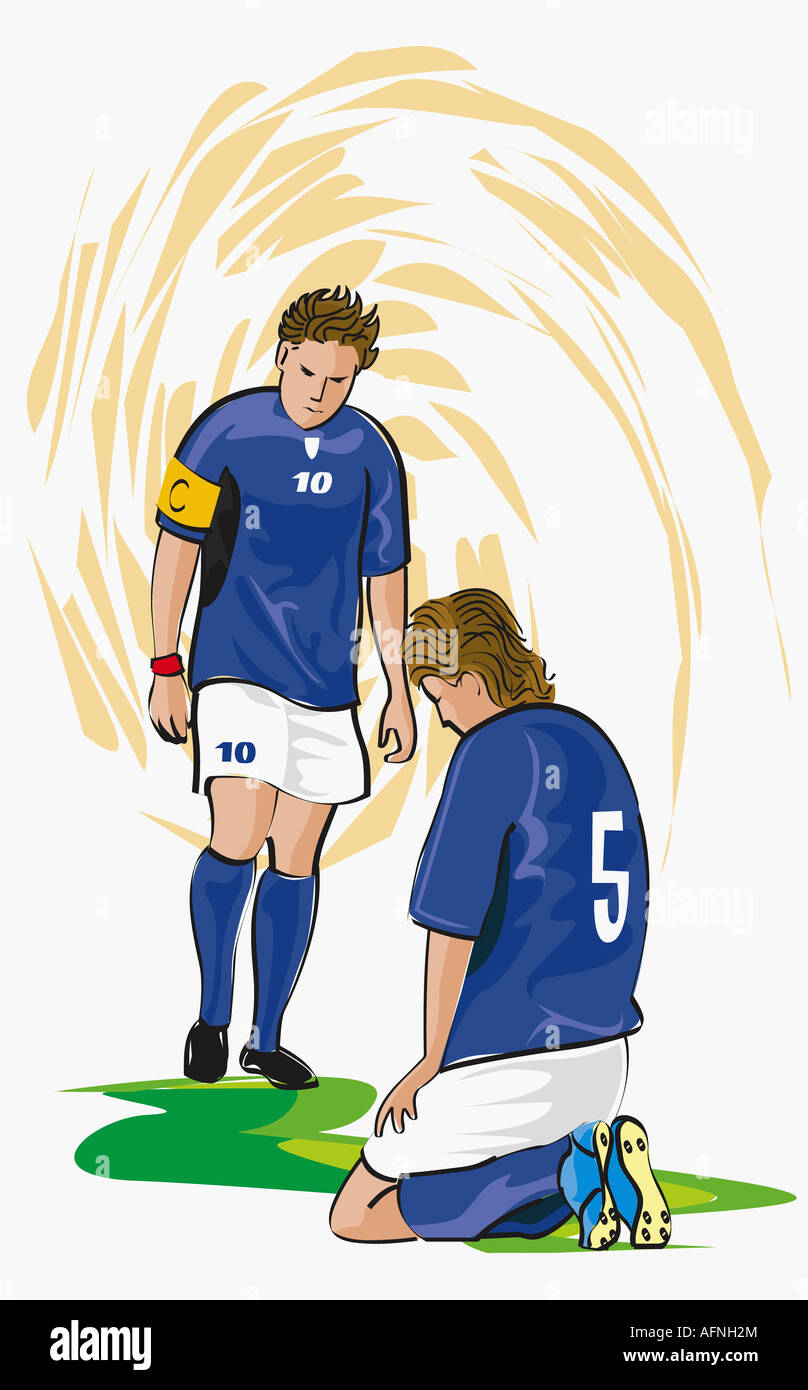 Two soccer players on a soccer field Stock Photo - Alamy