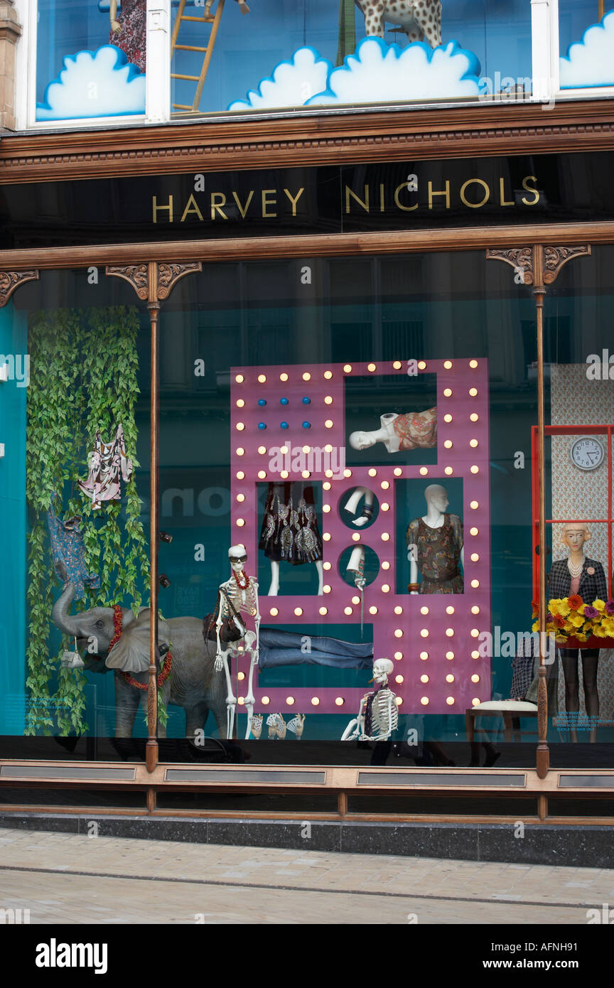 SKELETON MANNEQUINS IN SHOP WINDOW DISPLAY HARVEY NICHOLS LEEDS Stock ...