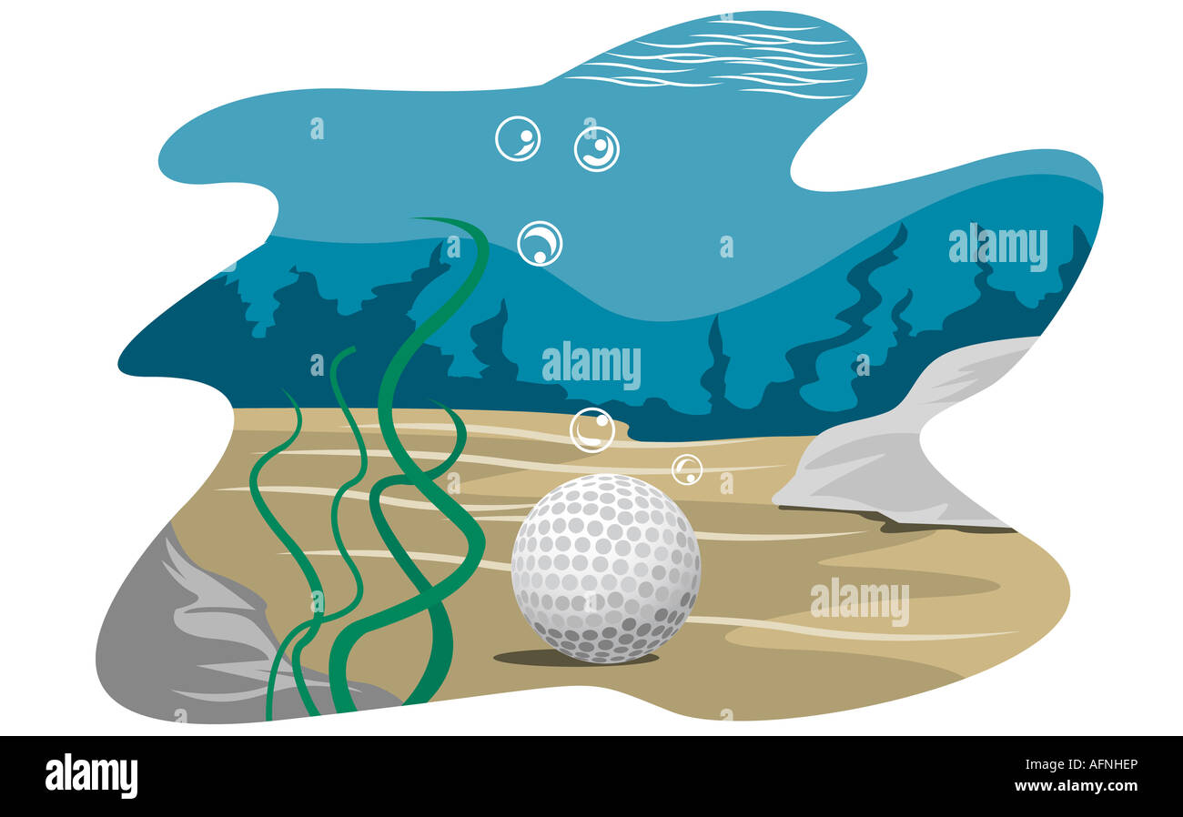 Golf ball underwater Stock Photo - Alamy