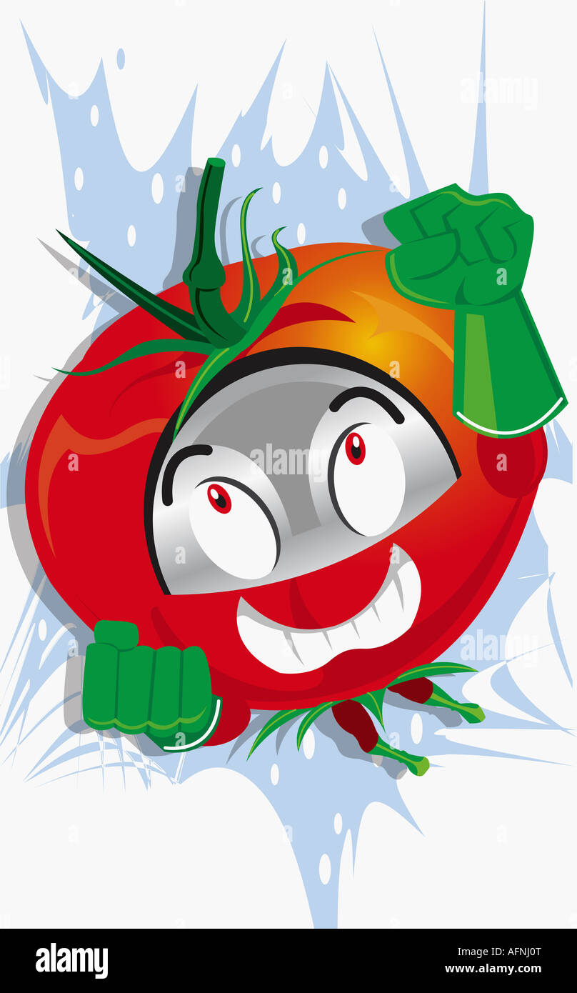 Close-up of a tomato representing a human Stock Photo - Alamy