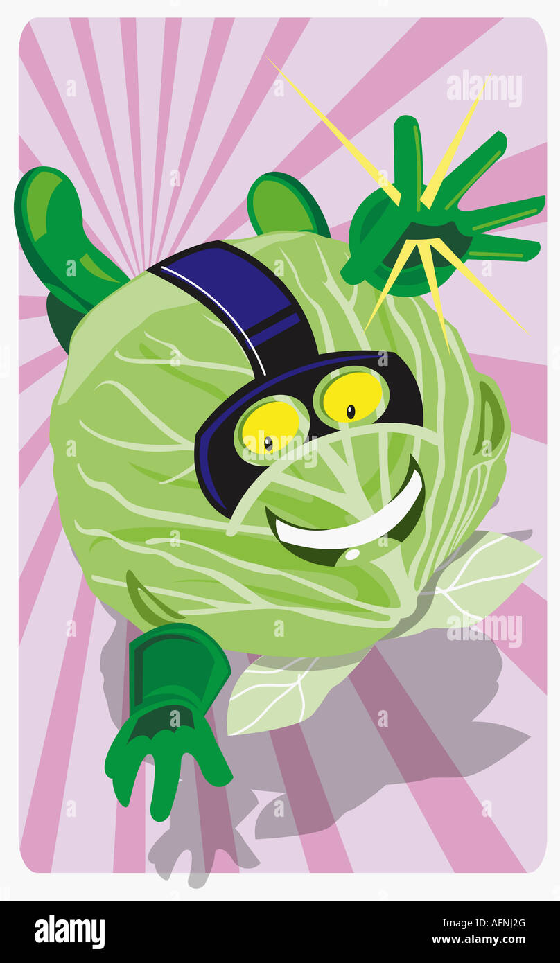 Cabbage representing a human Stock Photo - Alamy