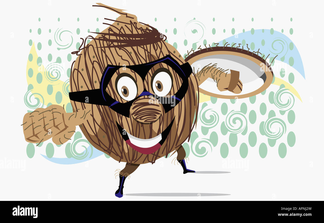 Coconut representing a human Stock Photo - Alamy