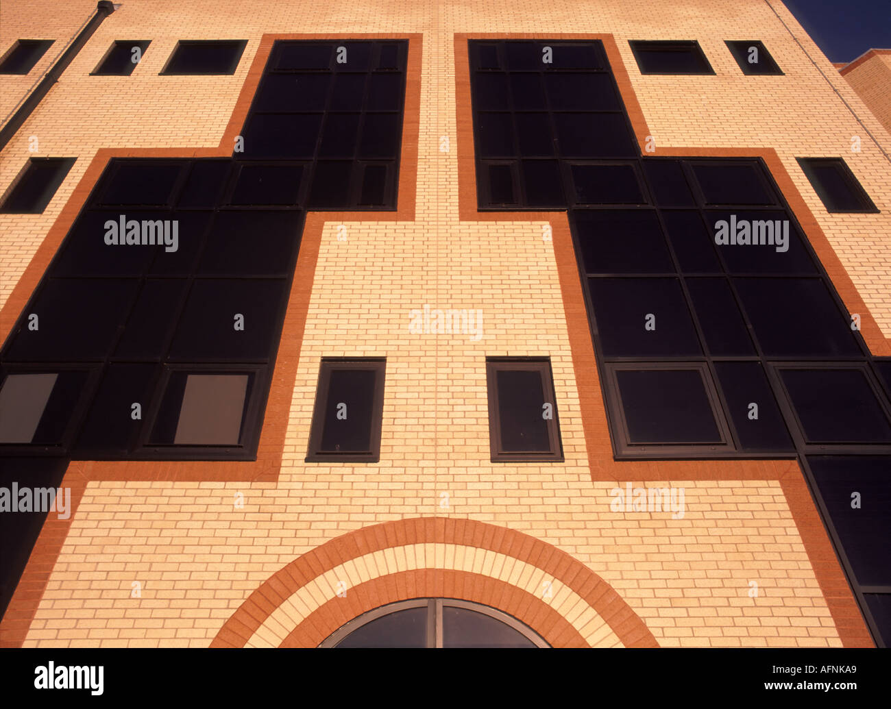 Essex converging verticals on office block brickwork contrasting with ...