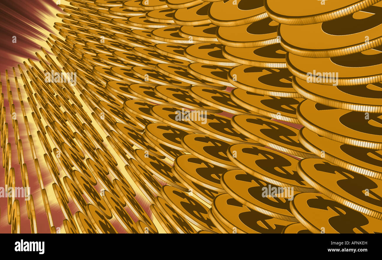 Dollar coins arranged in cylindrical shape Stock Photo - Alamy
