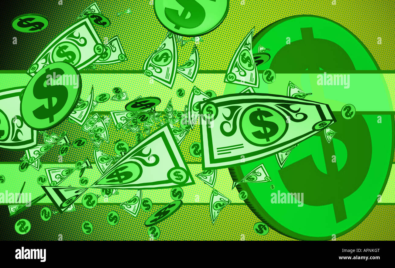 Dollar coins in a spiral pattern Stock Photo - Alamy