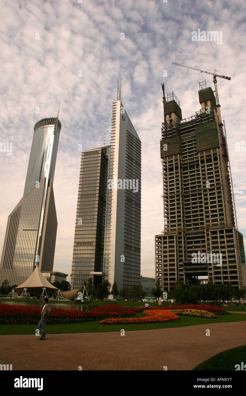 Shanghai China New office buildings Pudong New Area Stock Photo - Alamy