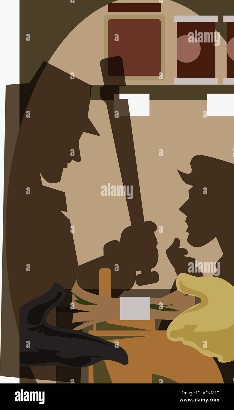 Side profile of detectives investigating Stock Photo - Alamy