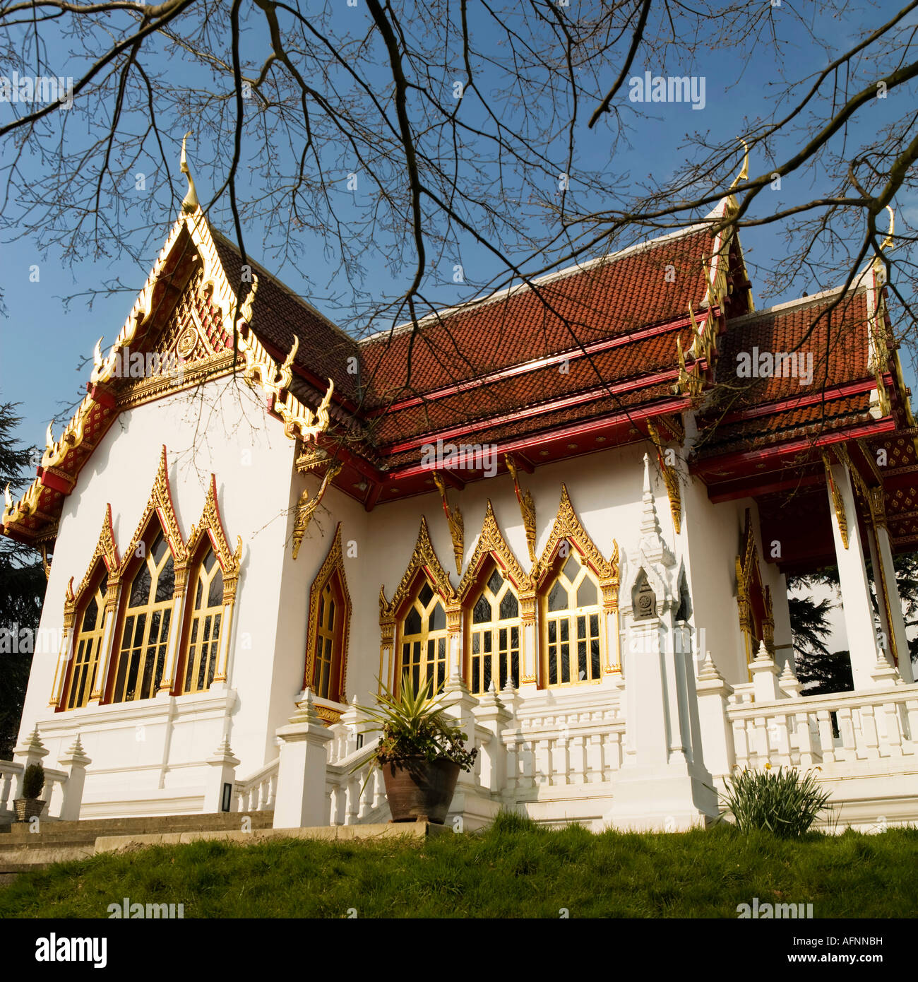 Wat Buddhapadipa Thai Buddhist temple in Wimbledon London Stock Photo ...
