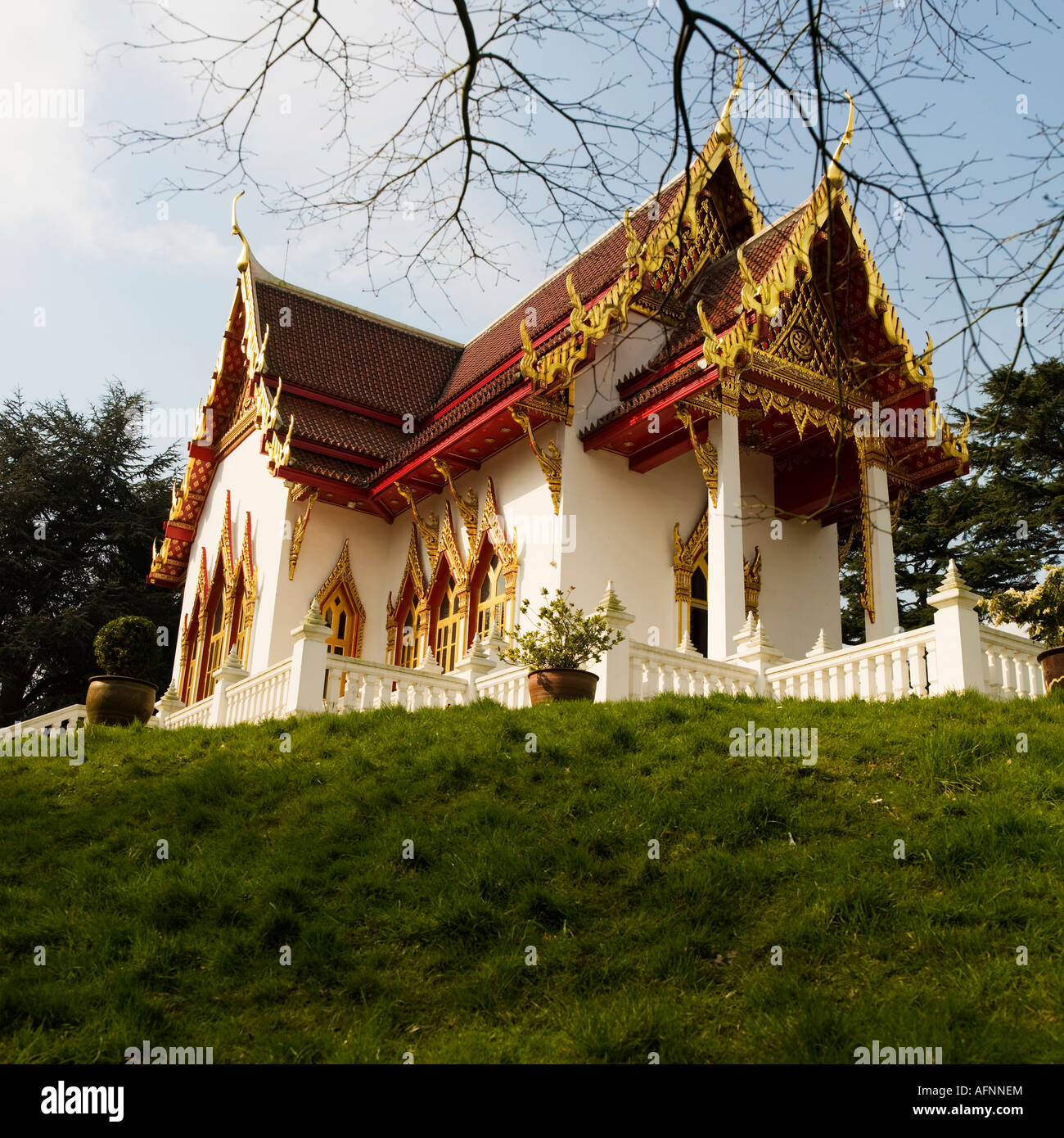 Wat Buddhapadipa Thai Buddhist temple in Wimbledon London Stock Photo ...