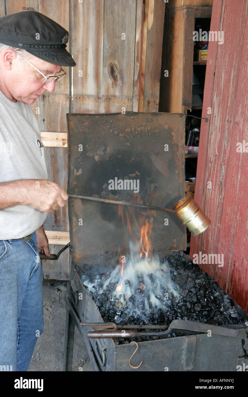 Shipshewana Indiana,DNM Forge Blacksmith,coal fire,visitors travel ...