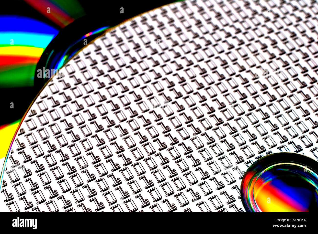 DVD printed with Binary Numbers. Digital storage Stock Photo - Alamy