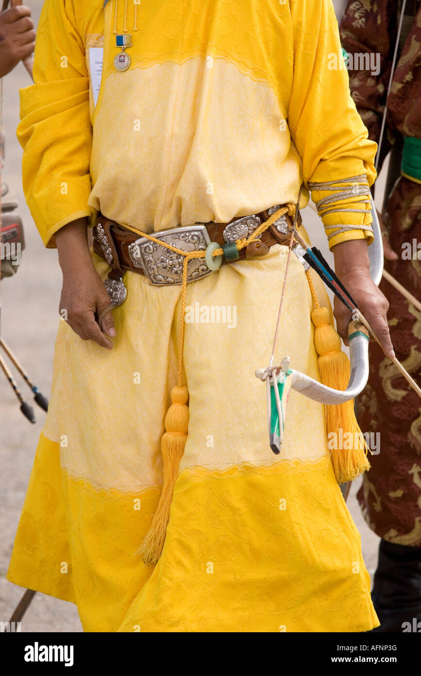 detail of del costume Naadam festival UB Mongolia Stock Photo - Alamy
