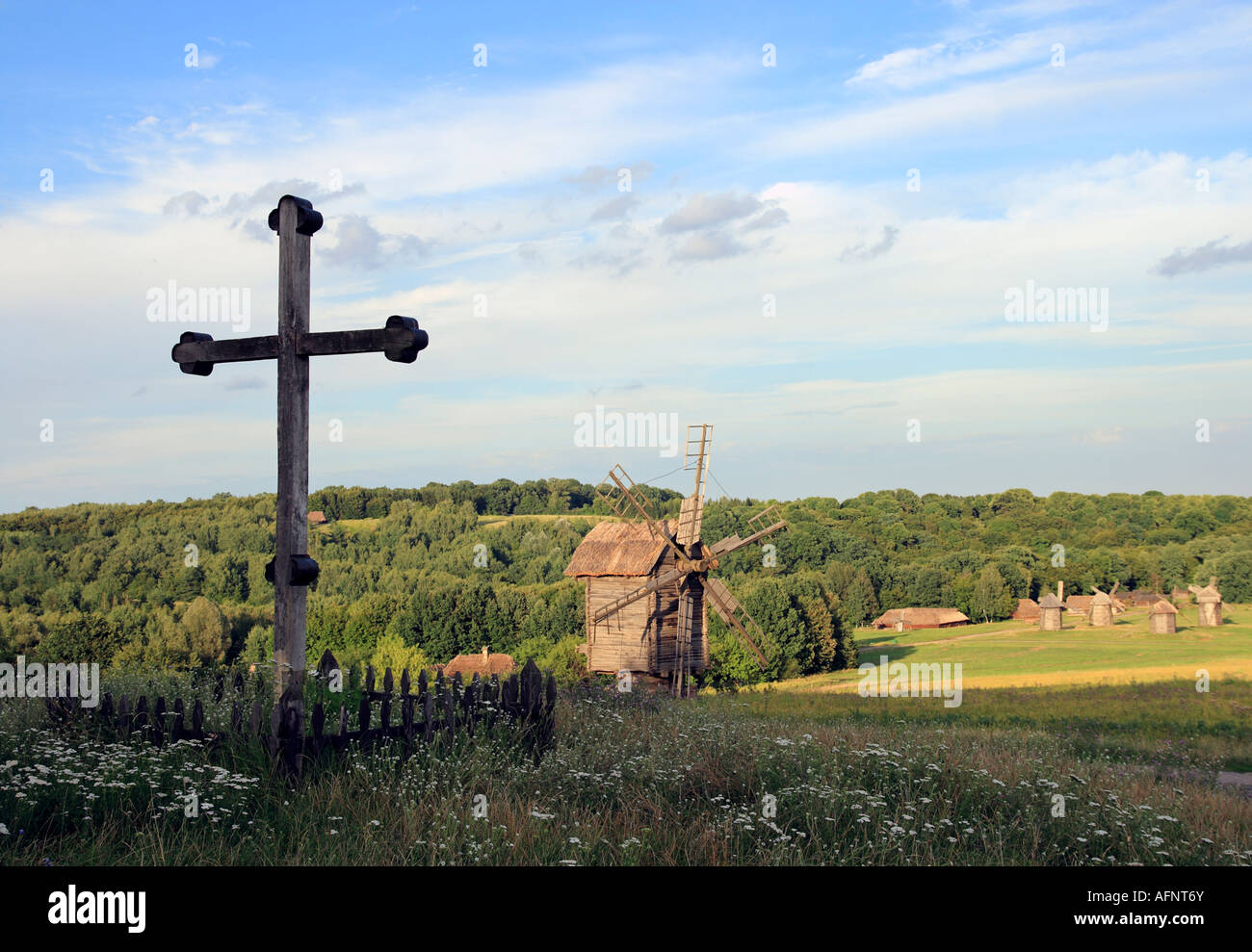 cross and windmill Stock Photo - Alamy