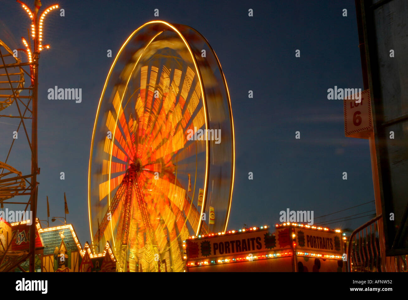 CARNIVAL RIDES Night time on the midway, Calgary, Alberta, Canada ...