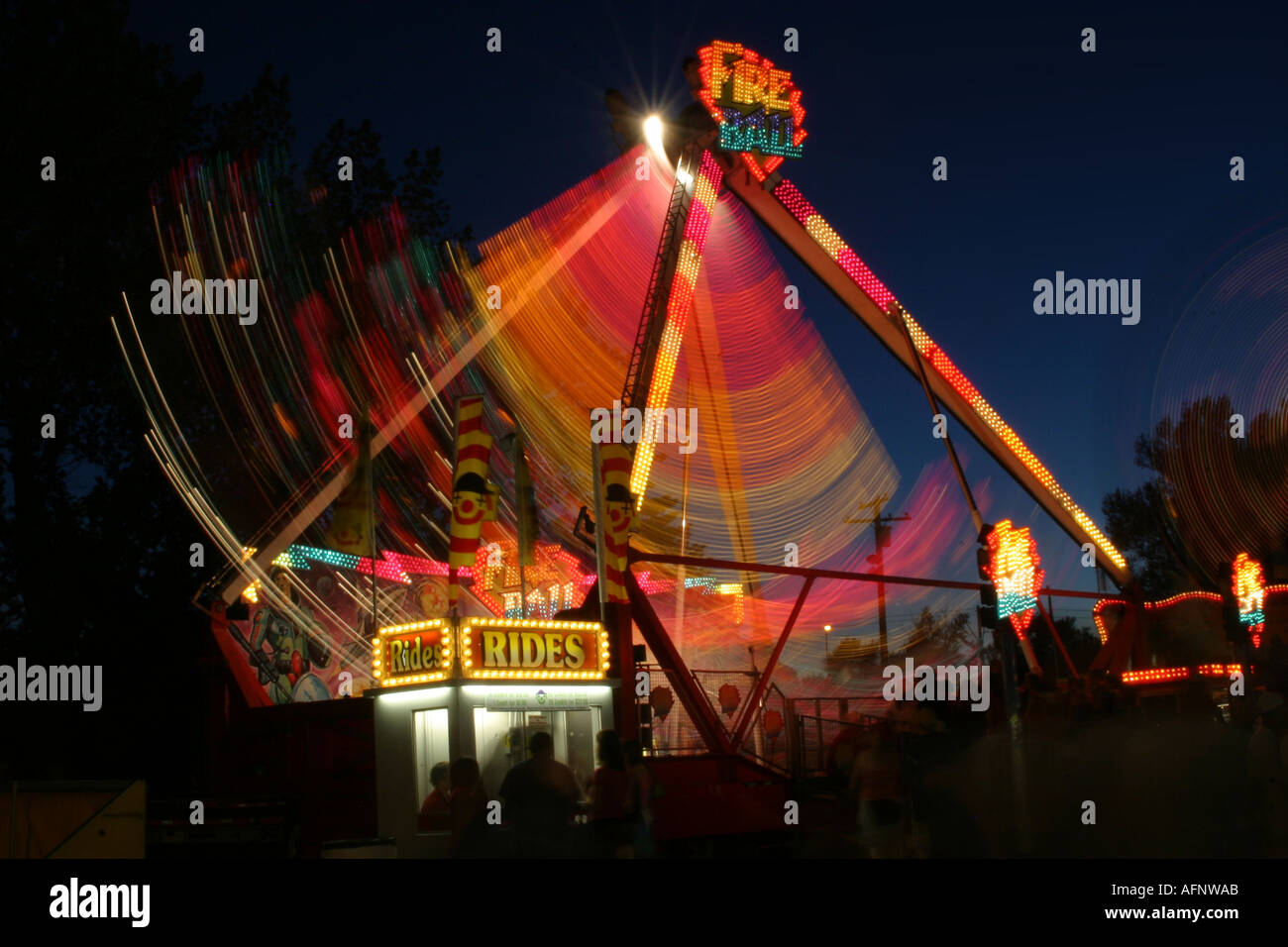 CARNIVAL RIDES Night time on the midway at the Calgary Stampede ...