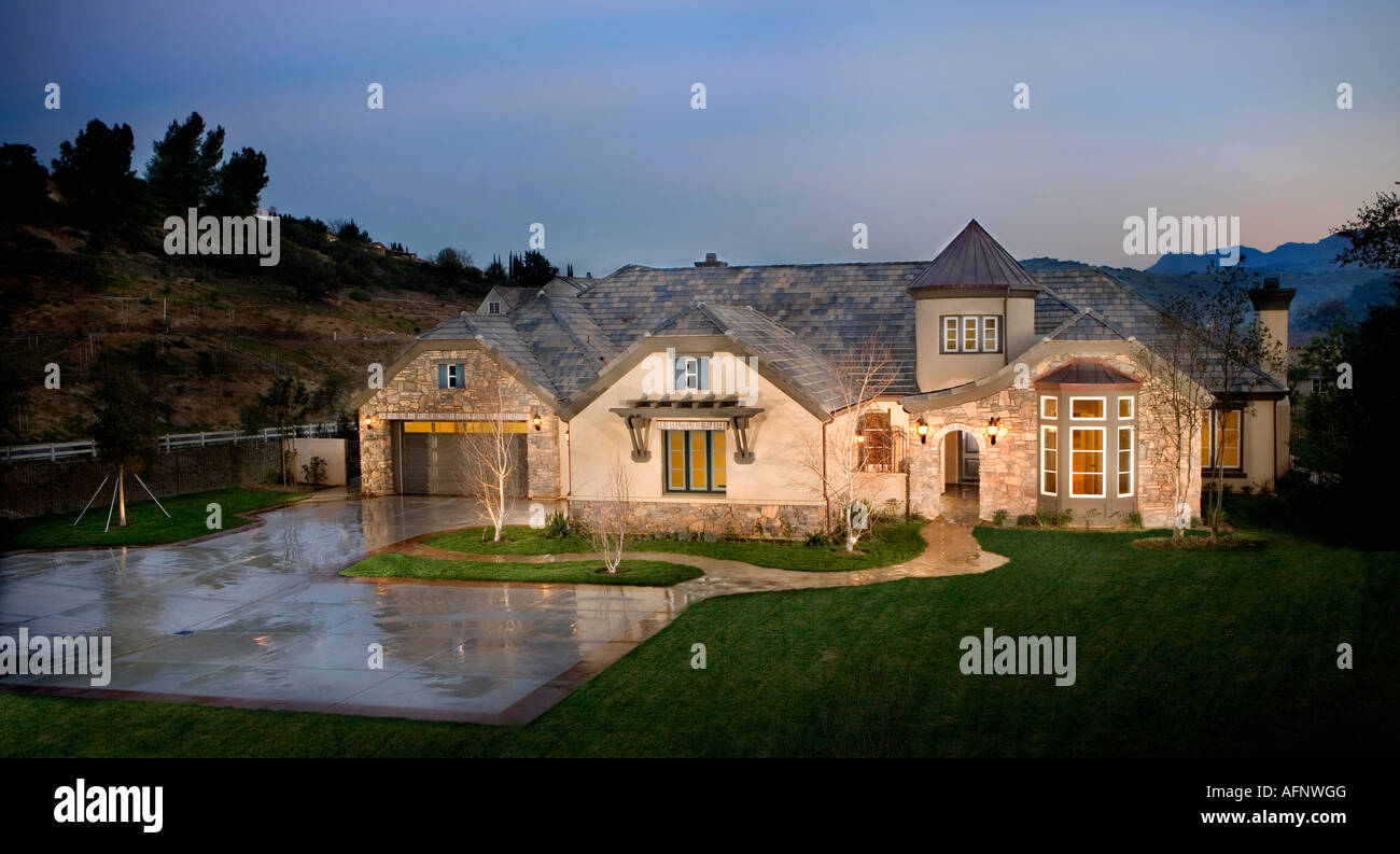 Front Exterior of Large Tudor Style House Stock Photo - Alamy