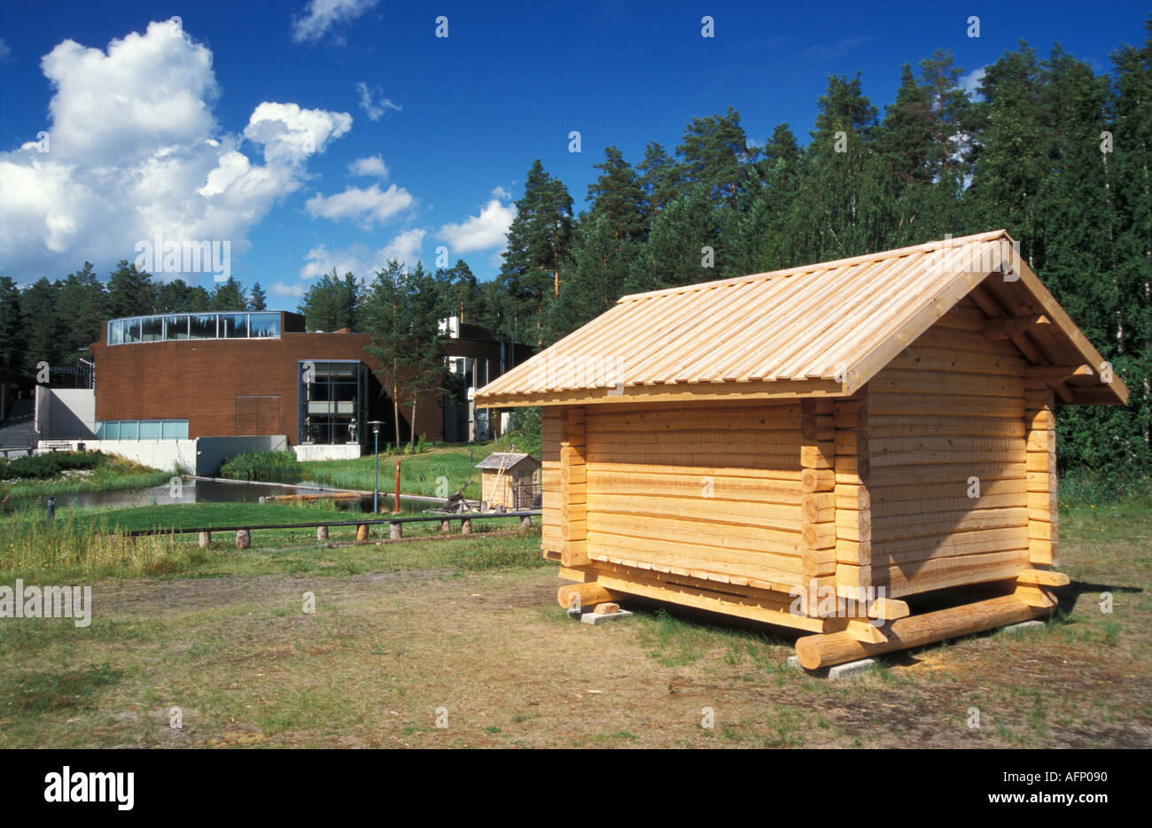 museum of forestry, wooden hut Stock Photo - Alamy