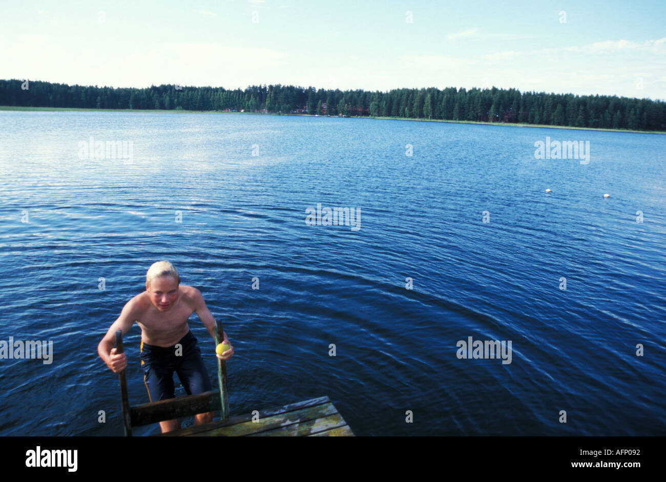lake area, children swimmers Stock Photo - Alamy