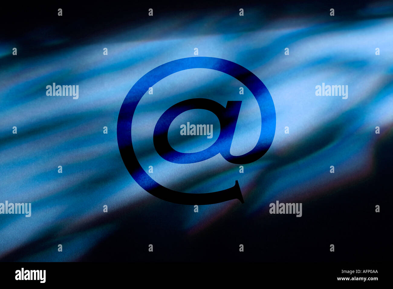 Internet symbol on a blue background Stock Photo - Alamy