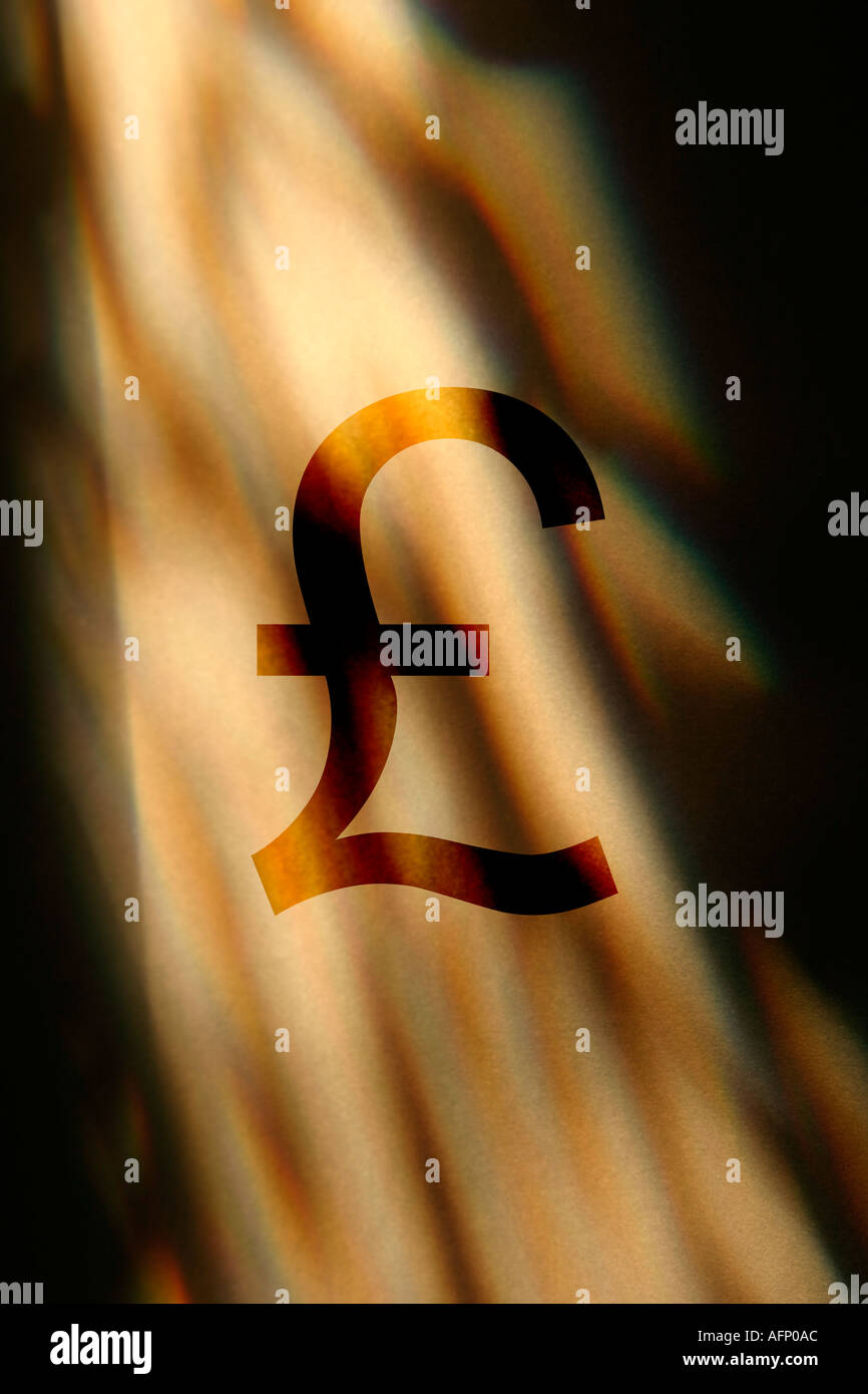 Pound symbol on a yellow background Stock Photo - Alamy