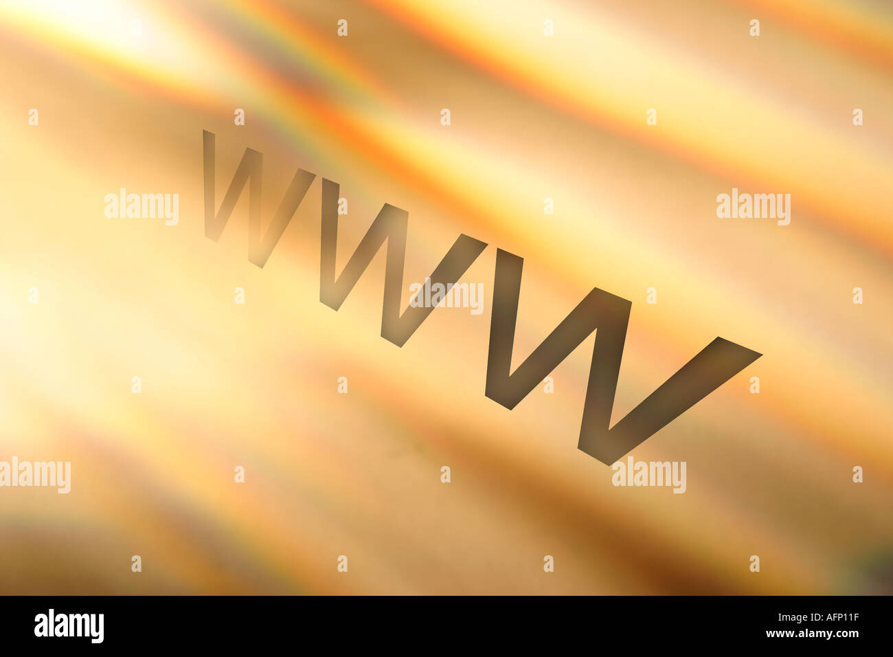 world wide web symbol on a yellow background Stock Photo - Alamy