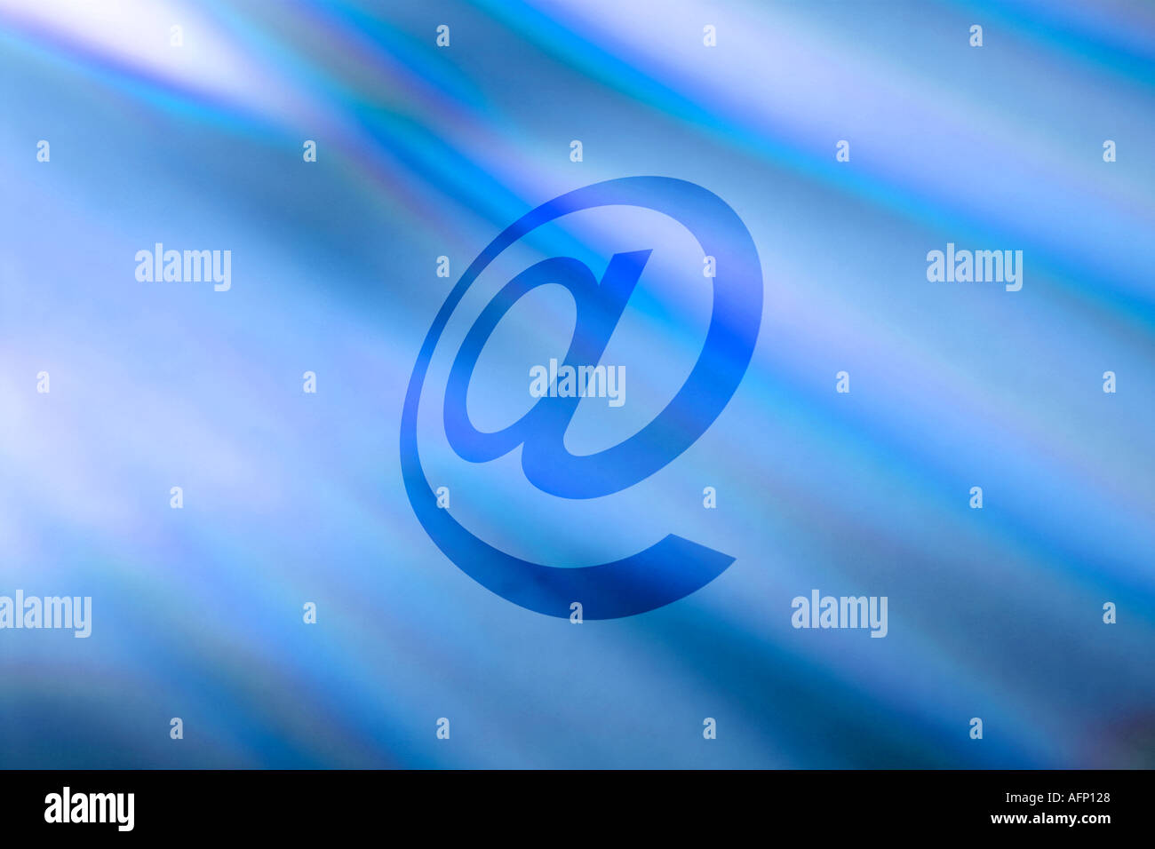 Internet symbol on a blue background Stock Photo - Alamy