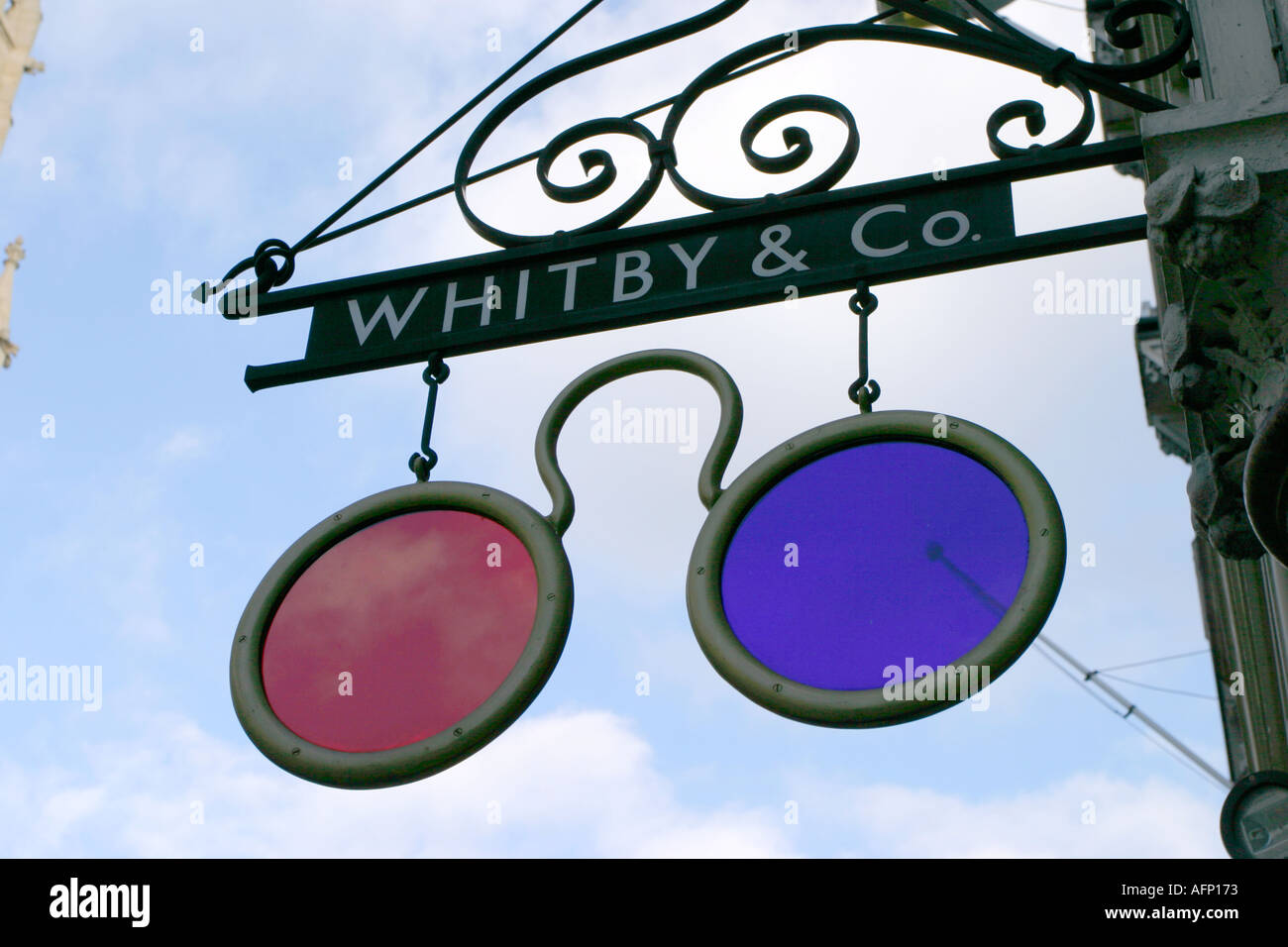 Old fashioned optician sign above a shop in London England Stock Photo ...