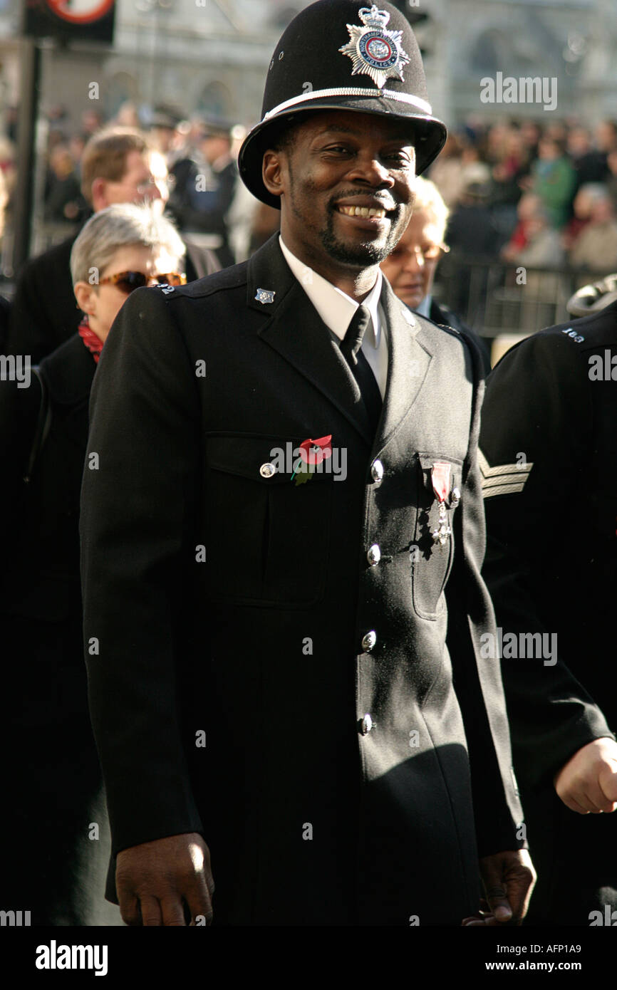 Black Policeman marching past the Cenotaph in London on Remembrance Day ...