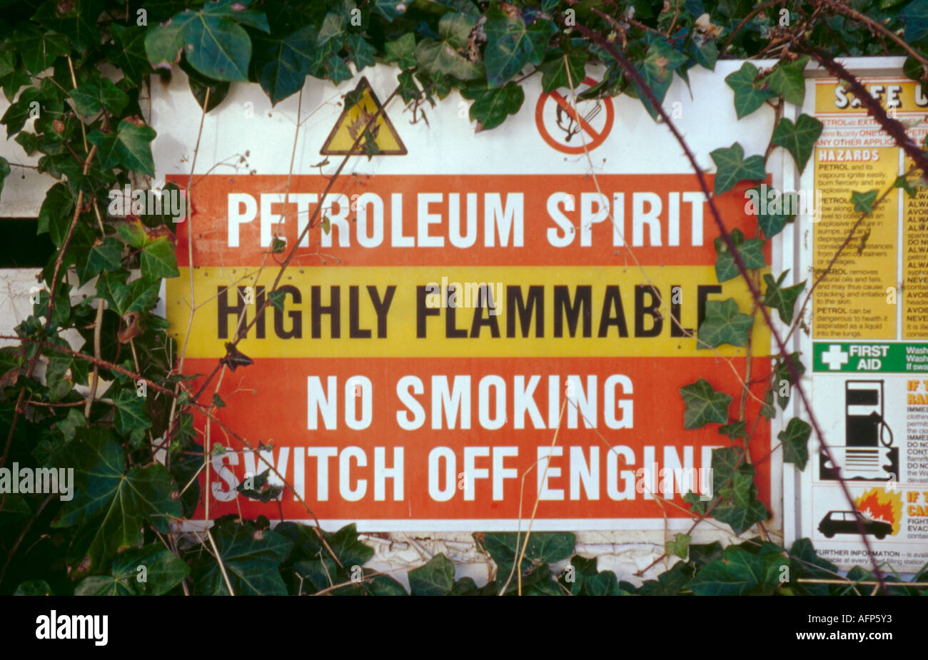 Uk petrol station warning sign hi-res stock photography and images - Alamy